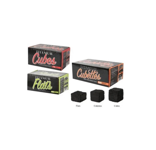 HJ Titanium Coconut Charcoal Pack (Cubes, Cubettes & Flats) - Hookah ...