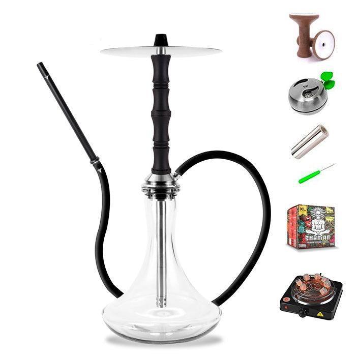 Aeon Vyro Versa Steel Sleeve Hookah Set - V1 Black - Hookah Shisha - UK ...